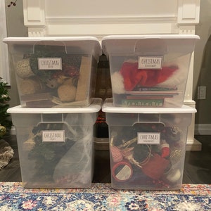 Easy Christmas Storage Labels - Instant Download - Etsy