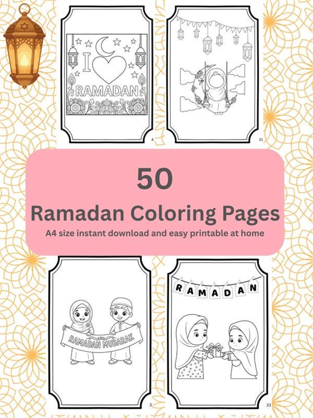 Ramadan Coloring Pages for Kids, 50 Printable Islamic Activity Sheets ...