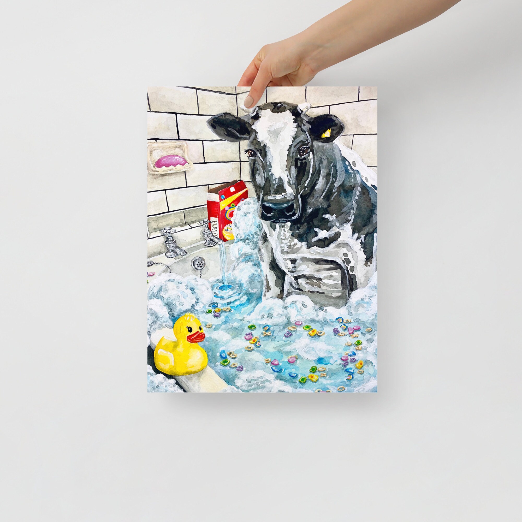 Cow Art Print Farmhouse Decor Dairy Cow Art Black and - Etsy