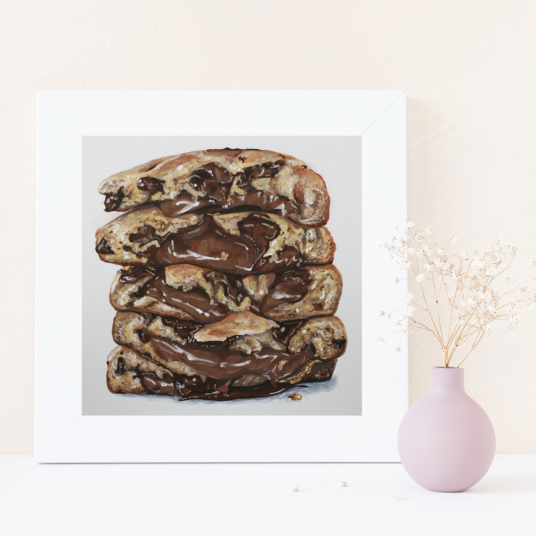 Cookie Art - Chocolate Chip Cookie Painting - Cookie Wall Decor ...
