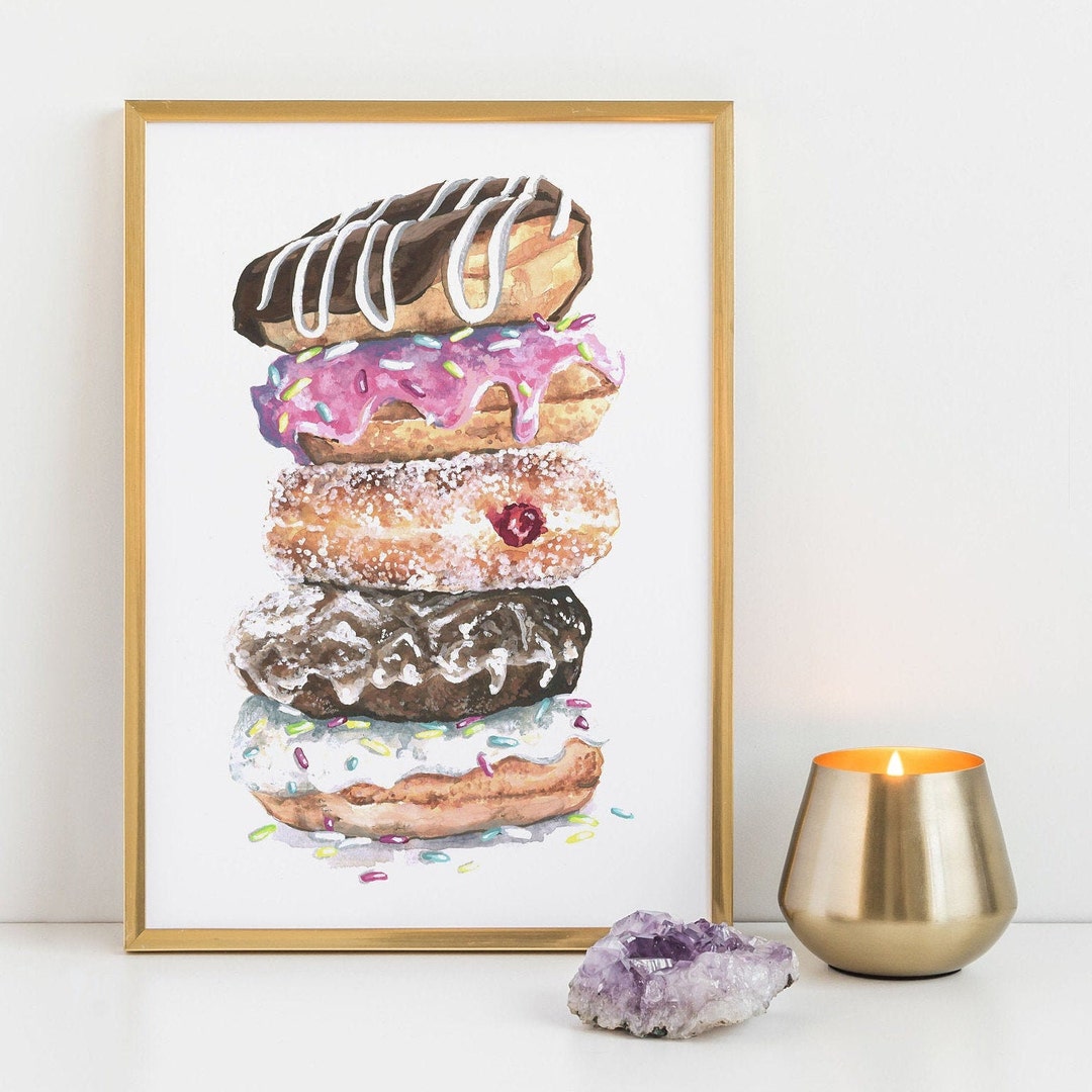 Sprinkled Stacks - Doughnut Art - Donut Print - Sprinkle Doughnut ...