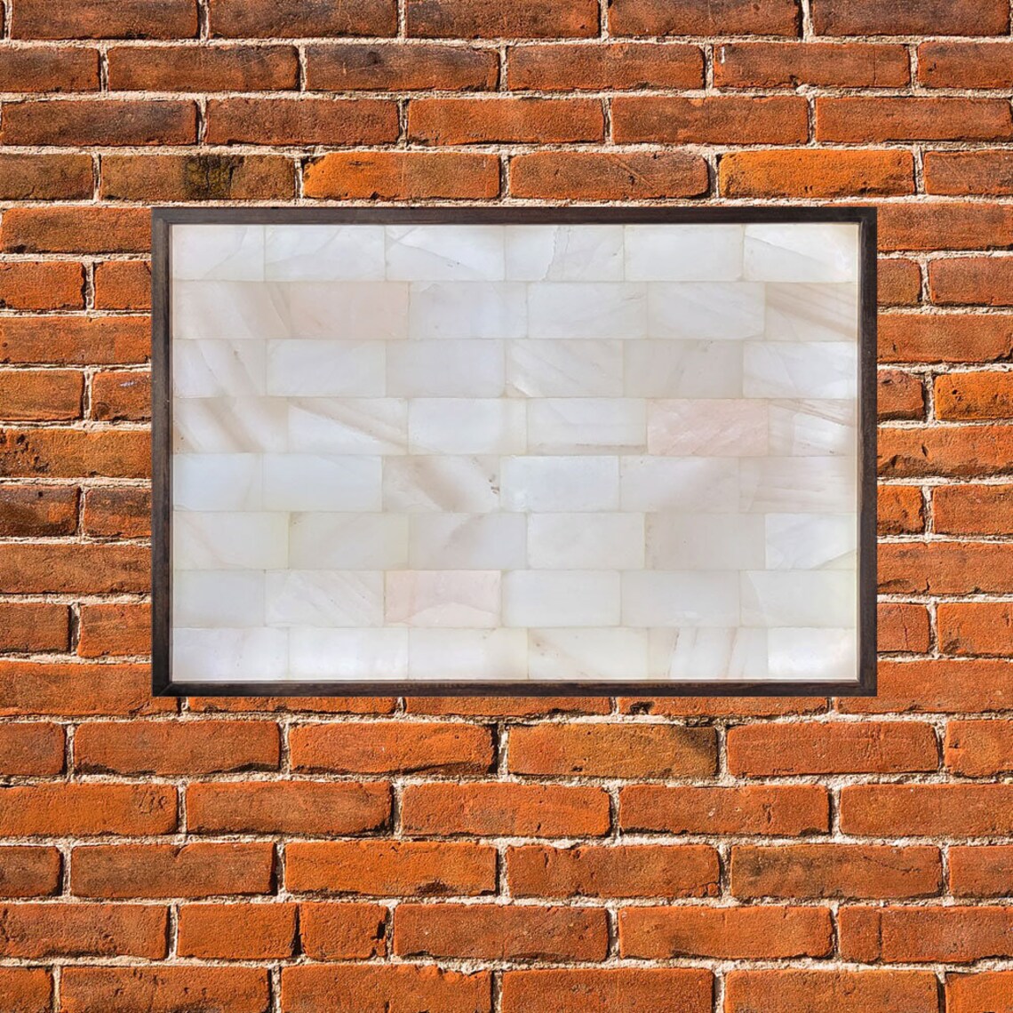 36" X 48" Rare White Himalayan Salt Brick Wall With Full Color Spectrum ...