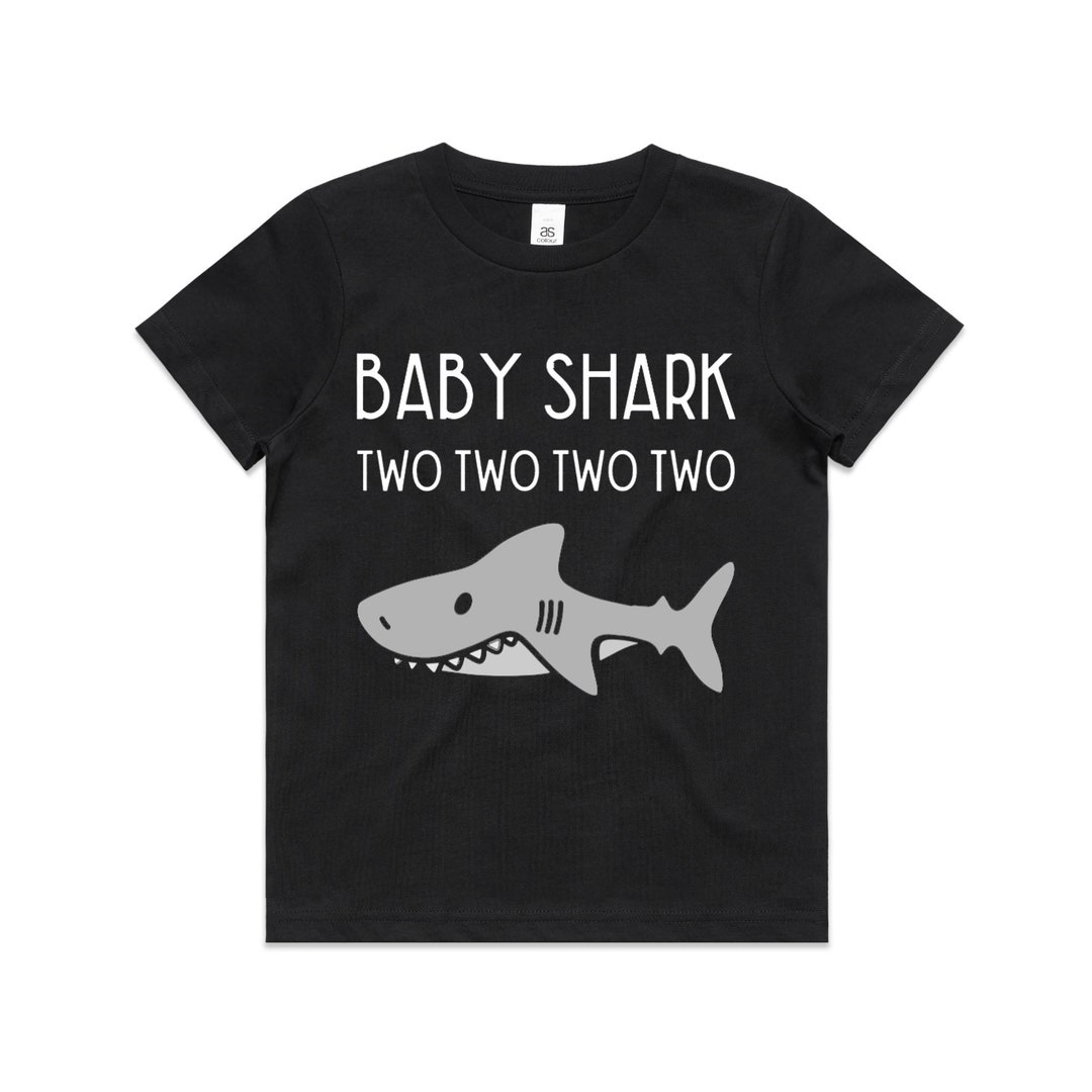 Kid's "baby Shark Two Two Two Two" 2nd Birthday T-shirt - Etsy