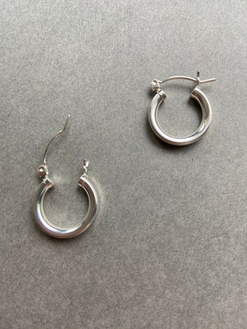 Sterling Silver Buckle Hoops Type G Light Weight Hoop Simple - Etsy