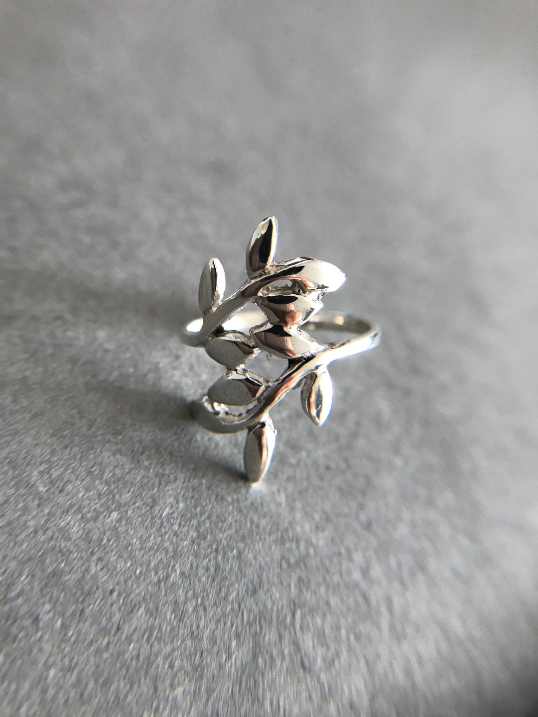 Sterling Silver Vine Flower Leaf Ring - Sterling Silver - Etsy