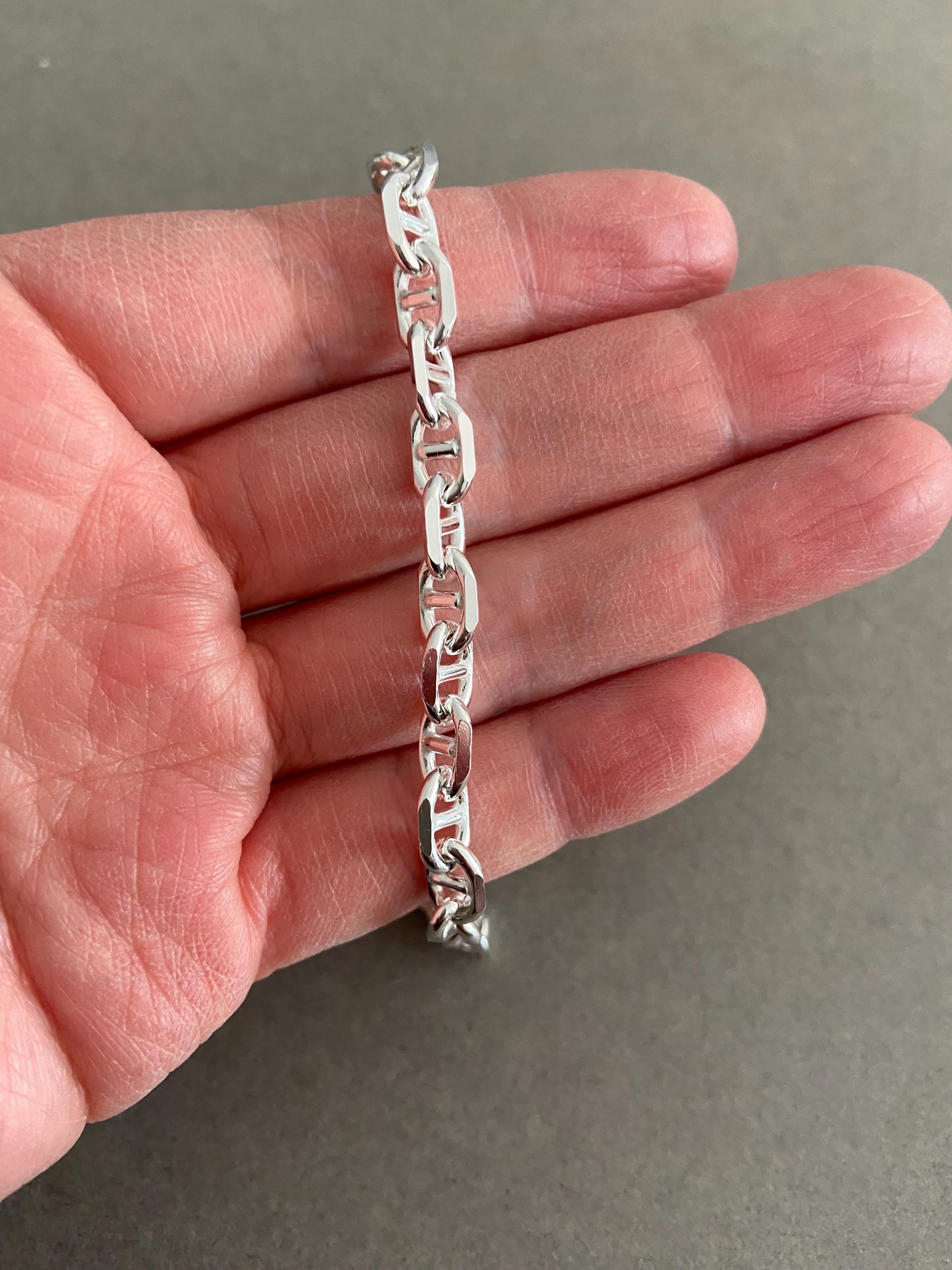 Sterling Silver Anchor Marina Chain Necklace, Silver Link Chain ...