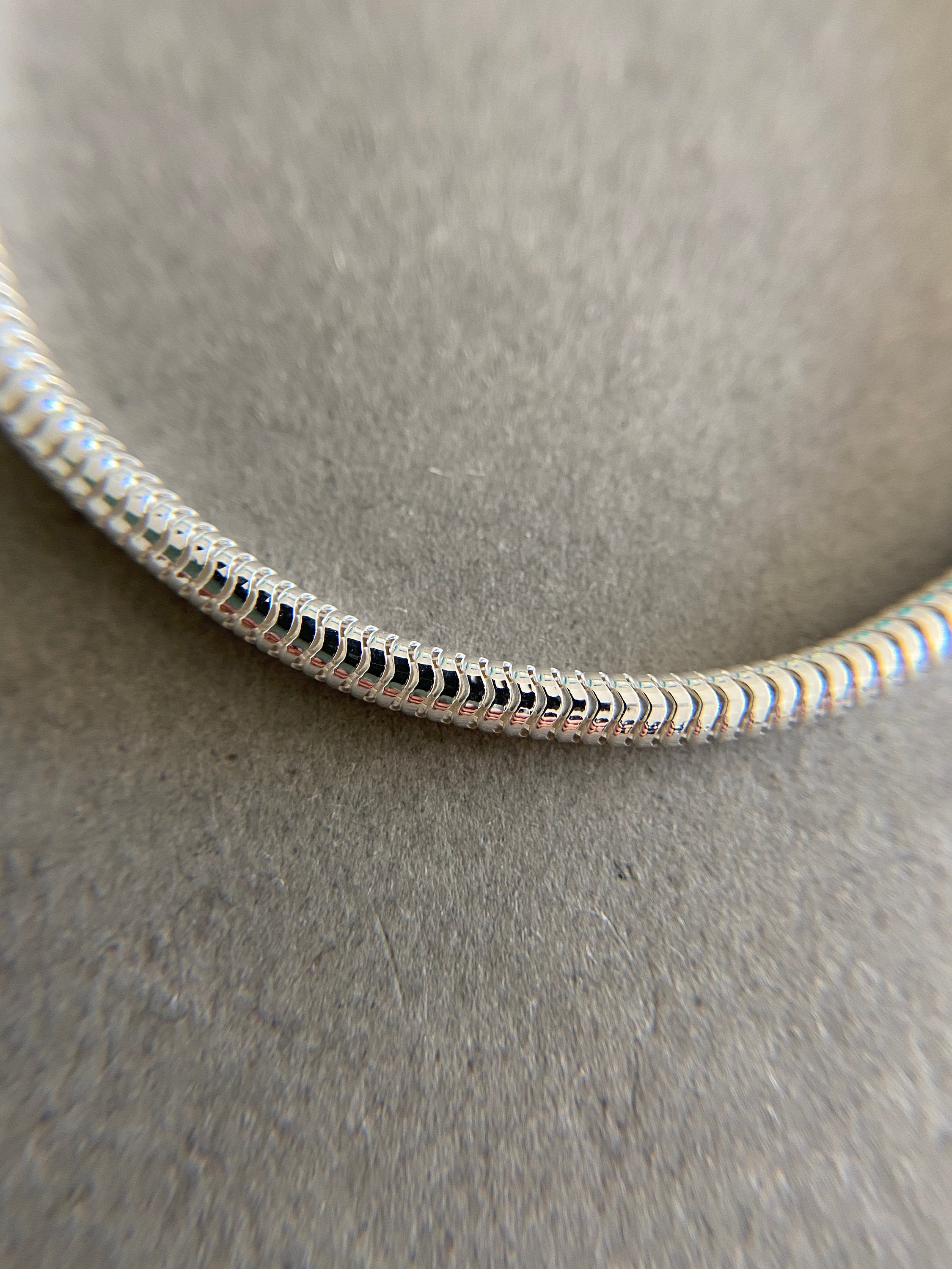 Sterling Silver Thick Snake Chain Bracelet - Sterling Silver - Etsy
