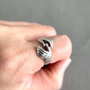 Sterling Silver Two Hands Rings - Sterling Silver - Etsy