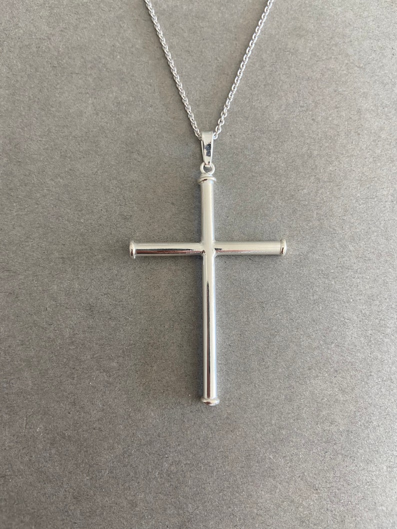 Silver Thin Cross Necklace - Sterling Silver - Etsy