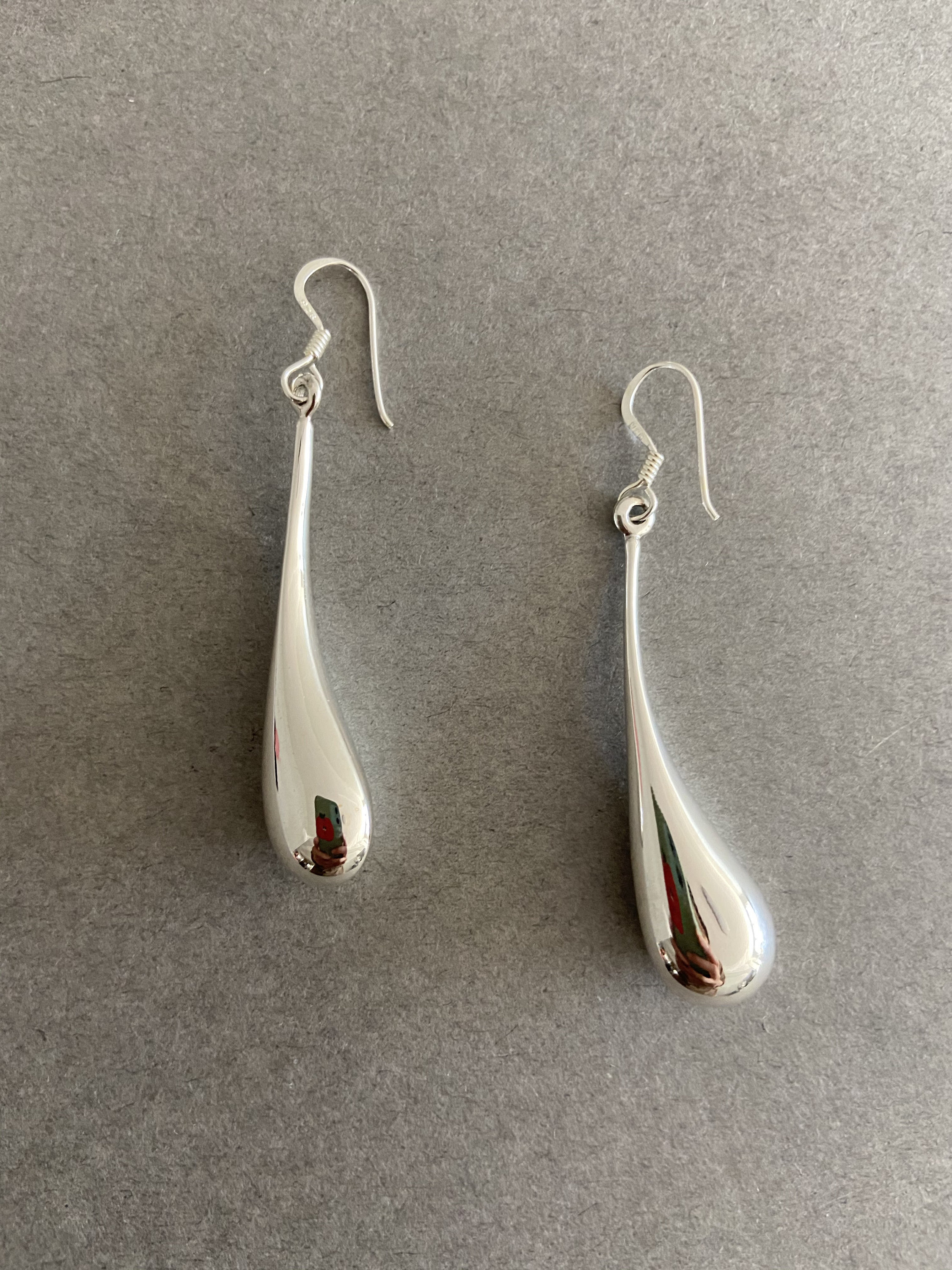Silver Big Water Drop Dangle Earrings Sterling Silver - Etsy