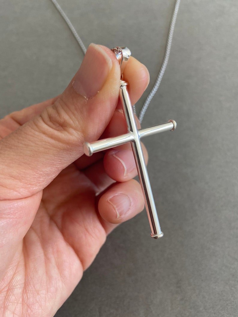 Silver Thin Cross Necklace - Sterling Silver - Etsy