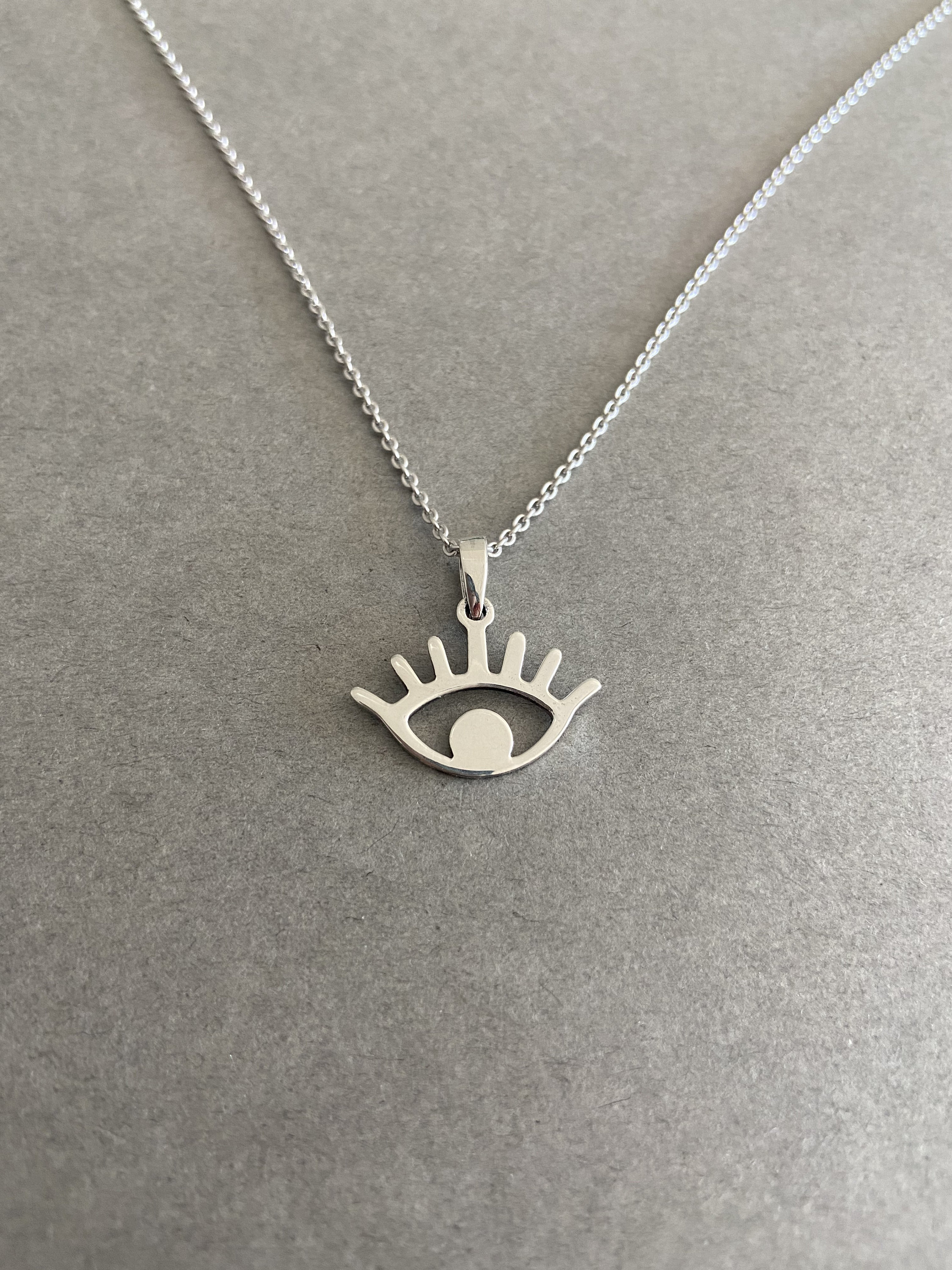 Silver Eye Necklace - Sterling Silver - Etsy UK