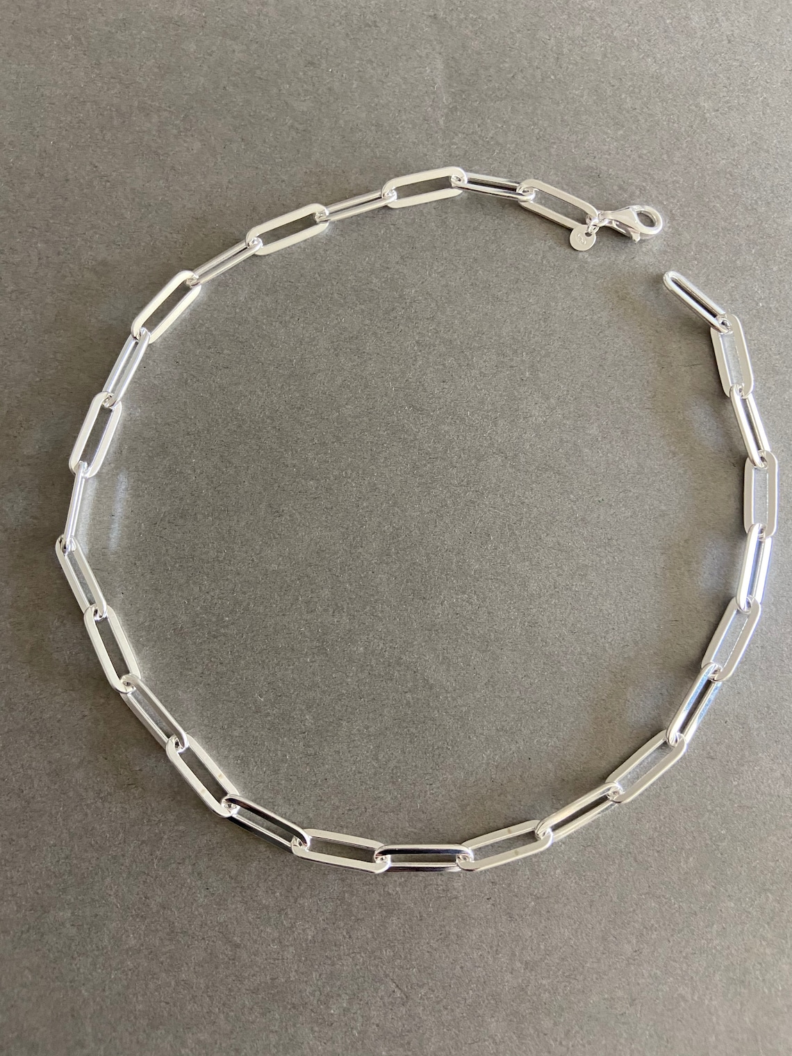 Sterling Silver FLAT Thick Paperclip Chain Necklace Silver | Etsy