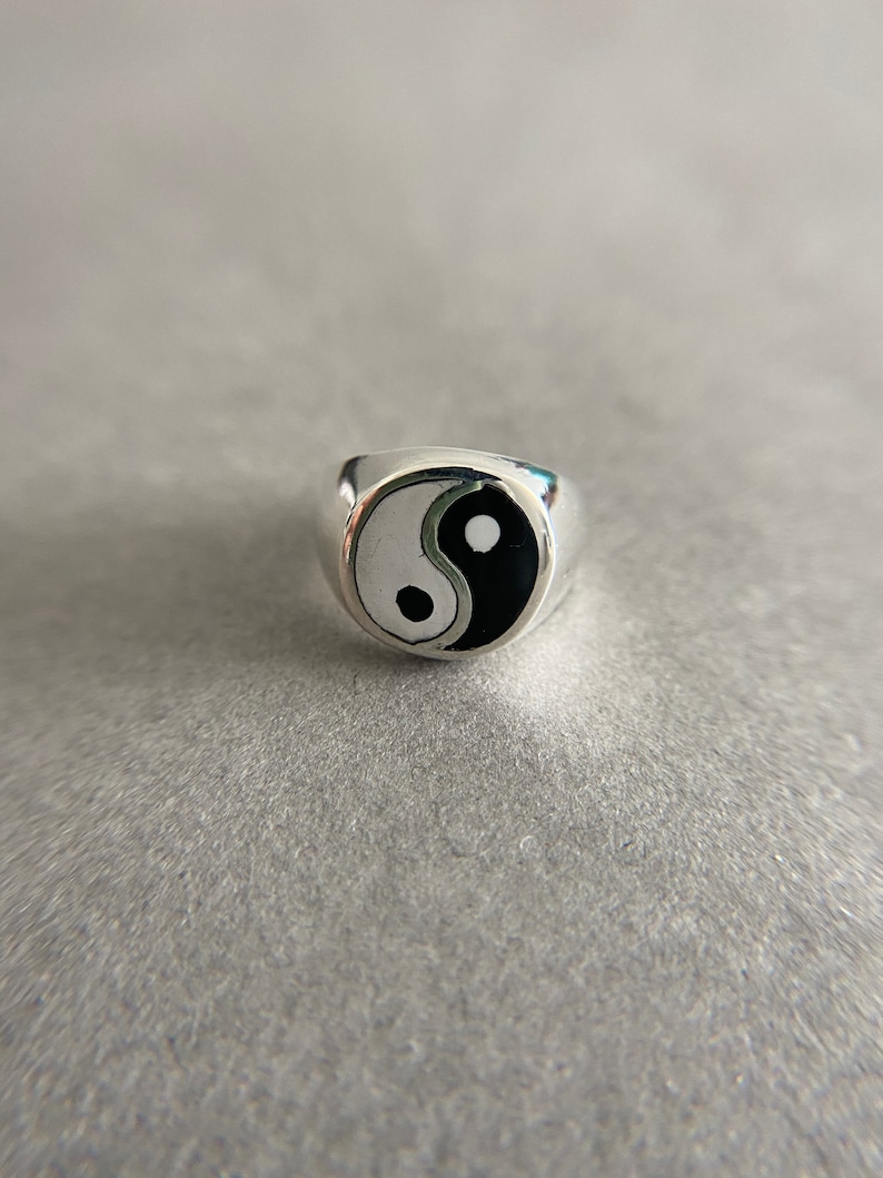 Sterling Silver Big Yin and Yang Rings - Sterling Silver - Etsy