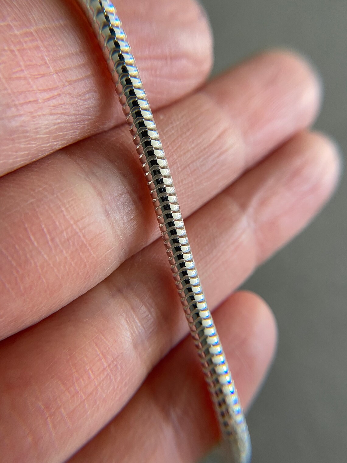 Sterling Silver Thick Snake Chain Bracelet - Sterling Silver - Etsy