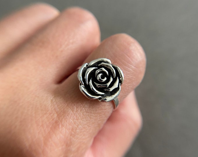 Sterling Silver Rose Rings Type B - Sterling Silver - Etsy
