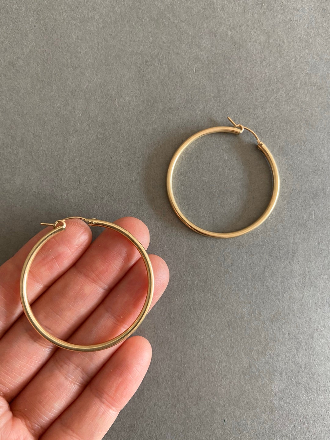 Gold Filled Buckle Hoops Type E, Light Weight Hoop, Simple Hoop ...