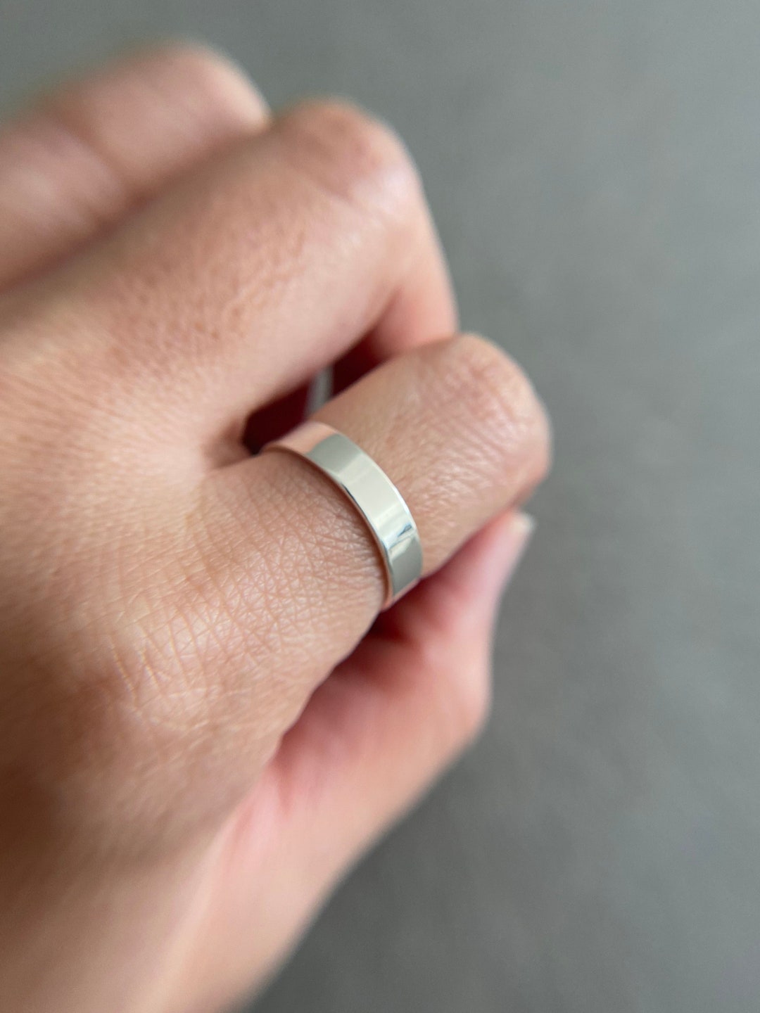 Sterling Silver Flat 4mm Ring - Sterling Silver - Etsy
