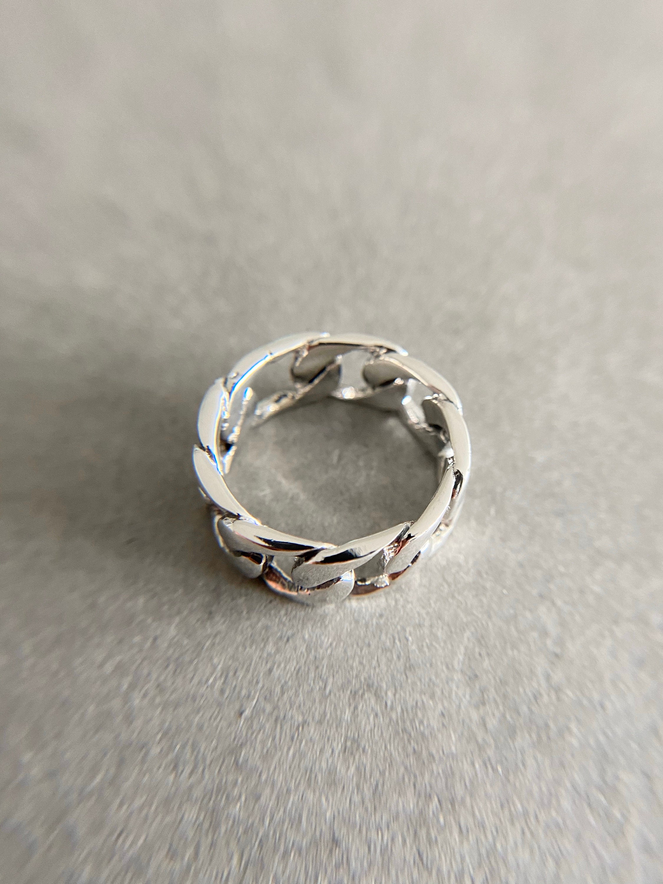 Sterling Silver Thick Chain Rings Sterling Silver - Etsy