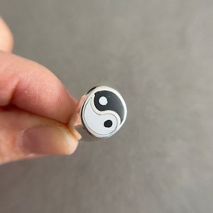 Sterling Silver Big Yin and Yang Rings - Sterling Silver - Etsy
