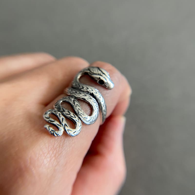 Silver Snake Ring - Etsy