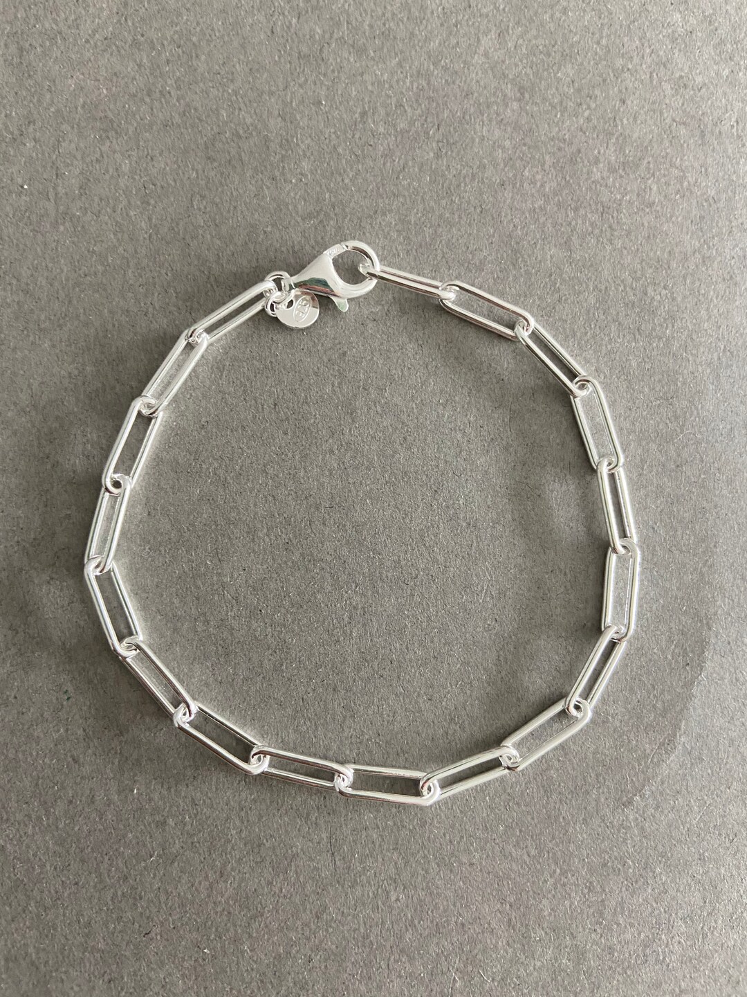 Sterling Silver Chain Link Paper Clip Chain Bracelet Sterling Silver - Etsy