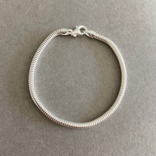 Sterling Silver Thick Snake Chain Bracelet Sterling Silver - Etsy