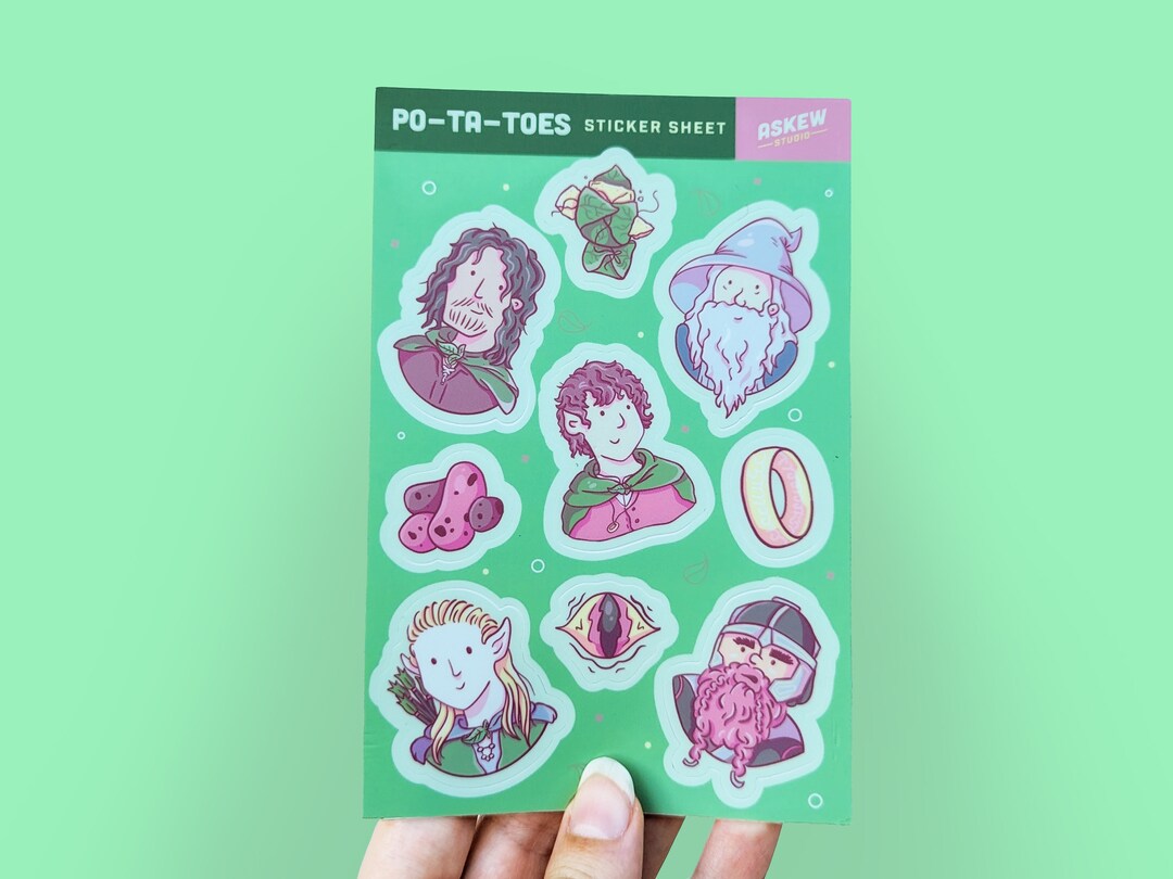 Po-ta-toes Cute Sticker Sheet - Etsy