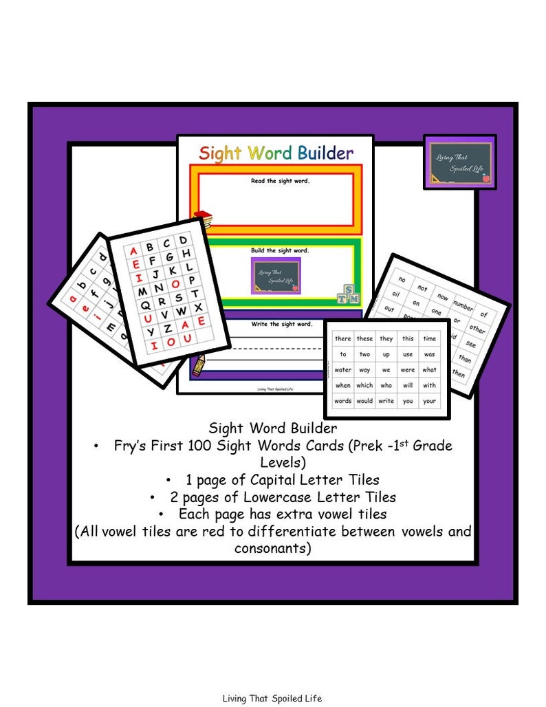 Sight Word Building Printable Worksheet Activity for Preschool ...