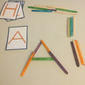 Alphabet Activity Craft / Popsicle Stick Task Cards for Toddlers ...