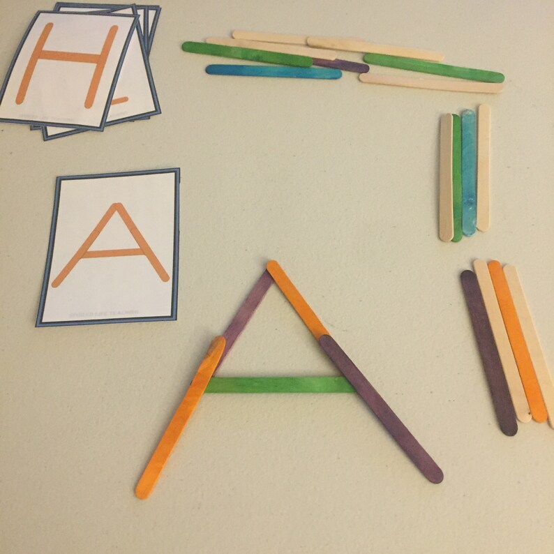 Alphabet Activity Craft / Popsicle Stick Task Cards for Toddlers ...
