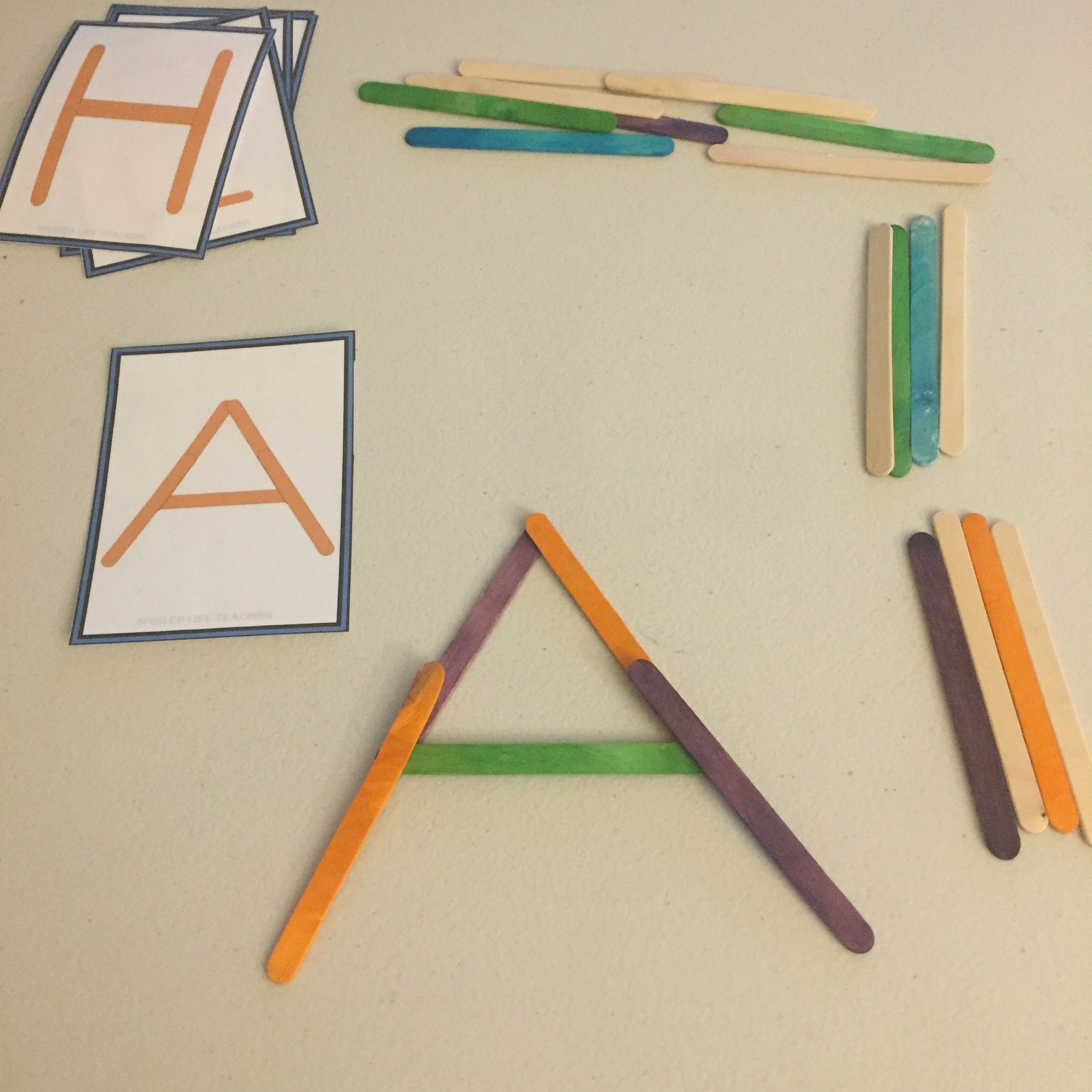 Alphabet Activity Craft / Popsicle Stick Task Cards for Toddlers ...