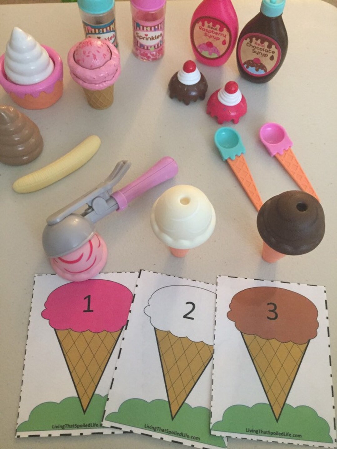 Toddler Preschool Counting and Quantity Practice Ice Cream Scoop ...