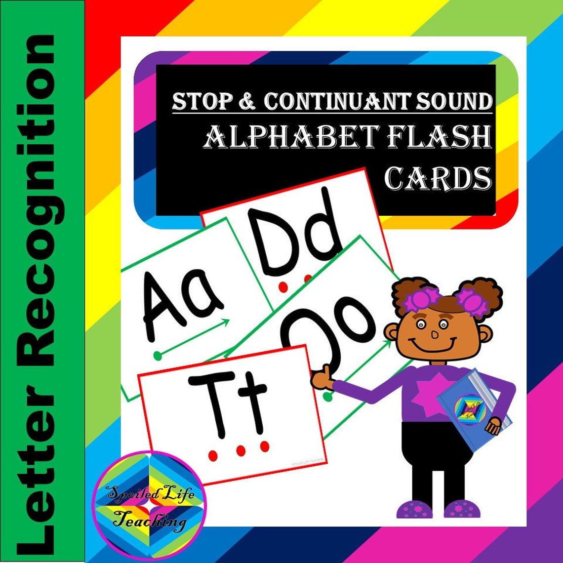 Alphabet Flash Cards Stop & Continuant Sound for Toddlers Preschoolers ...