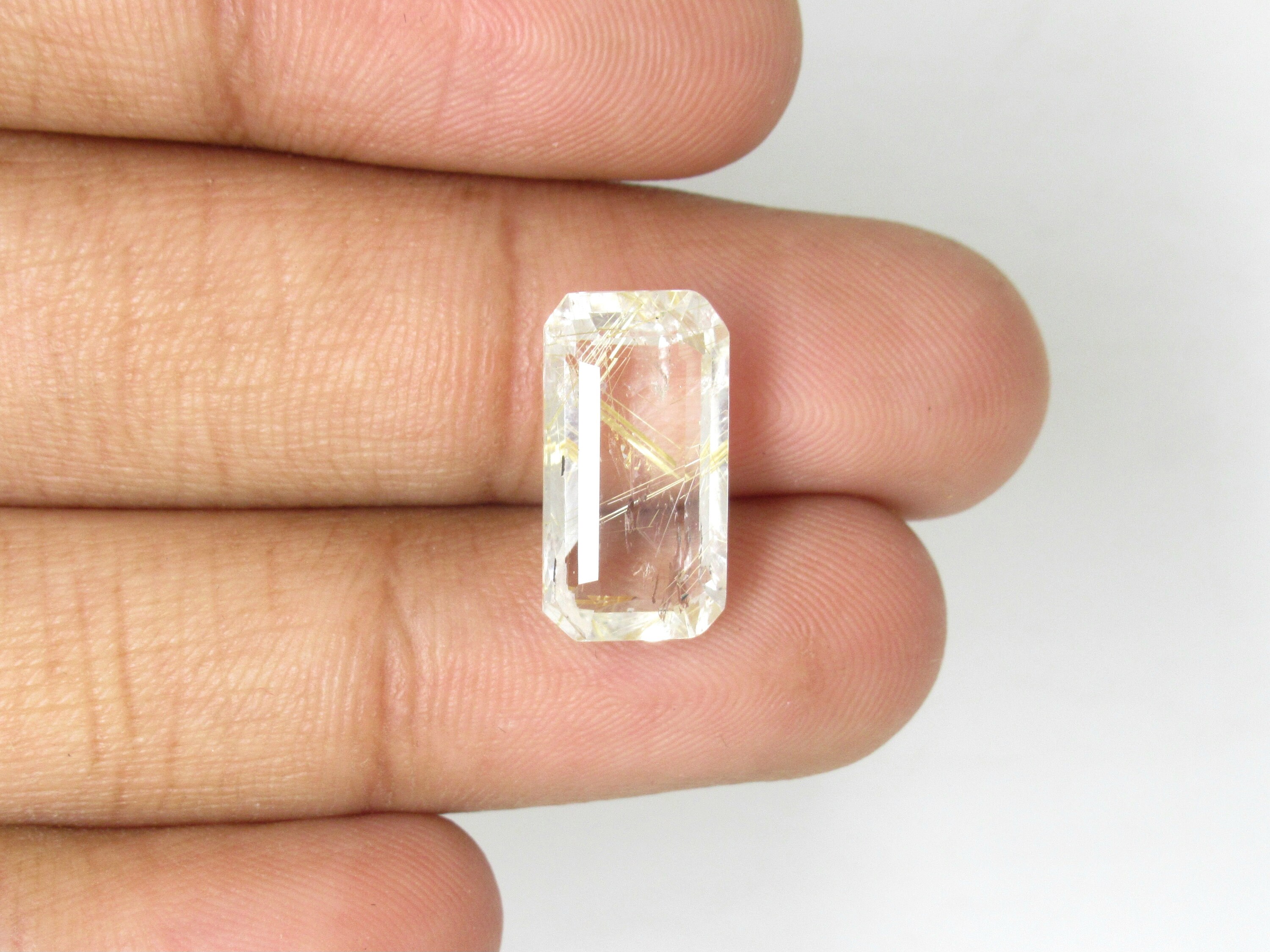 Natural Golden Rutilated Quartz Gemstones, Rectangle Shape Gemstones ...