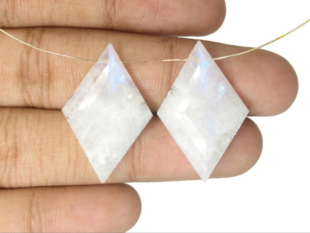 Natural Moonstone Gemstones, Rhombus Shape Cabochon Loose Beads Gems ...