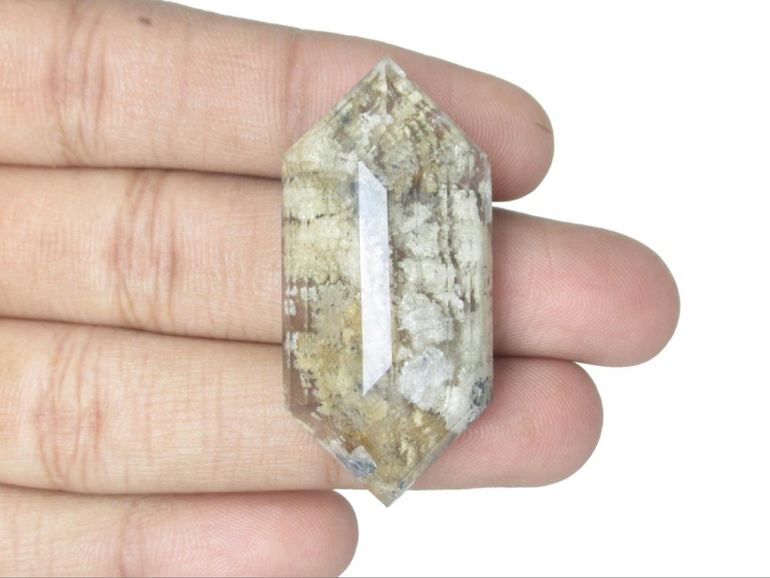 Natural Phantom Quartz Gemstones, Hexagon Shape Cabochon Faceted Cut ...