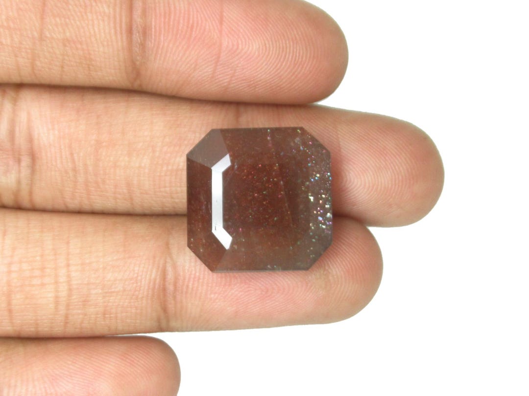 Semi Precious Stones: Natural Copper Sunstone, Emerald-cut-shape ...