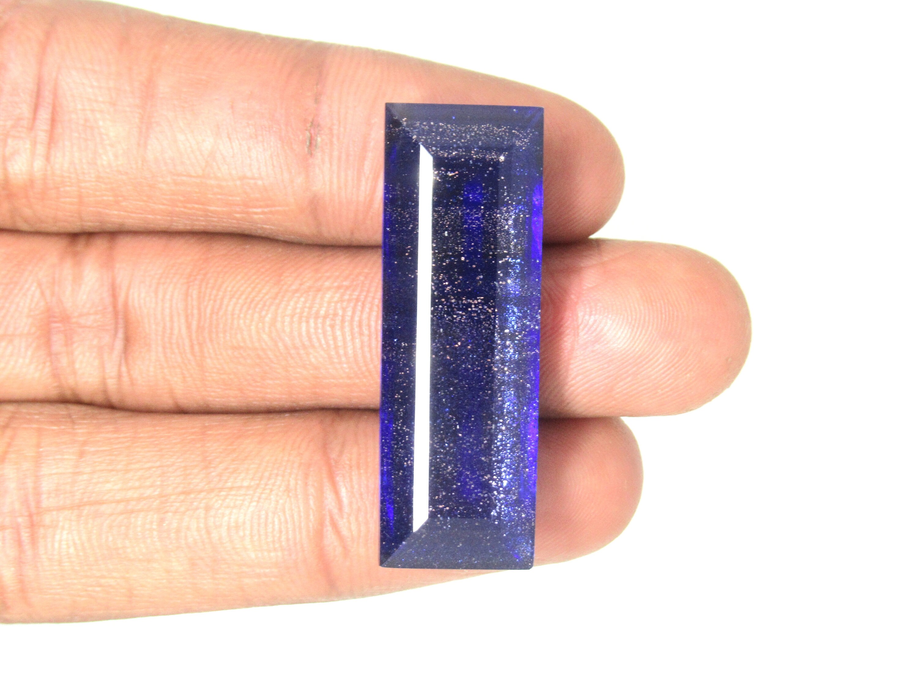 Lolite Moonstone Quartz Gemstones, Baguette Shape Gemstones, Blue Flash ...