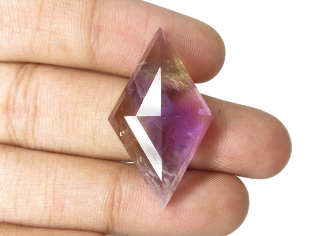 Genuine Ametrine Gemstones, Rhombus Shape Cabochon Faceted Cut ...