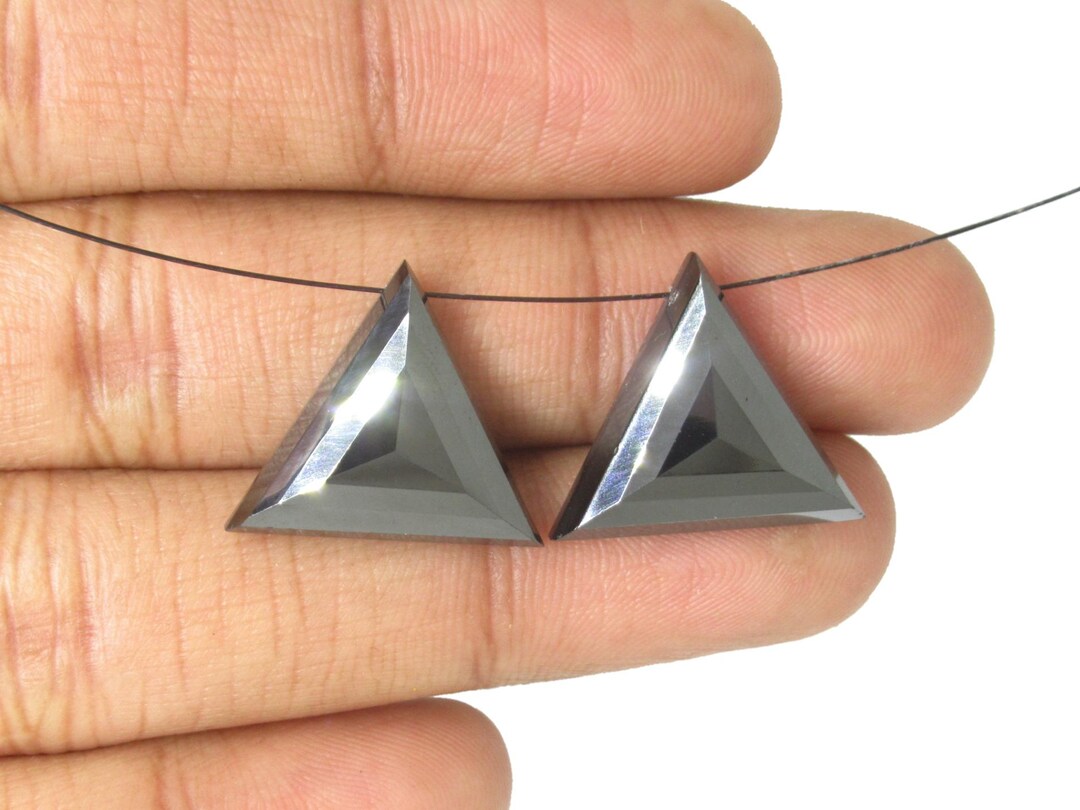 Natural Black Pyrite Gemstones, Triangle Shape Gemstones, Cabochon ...