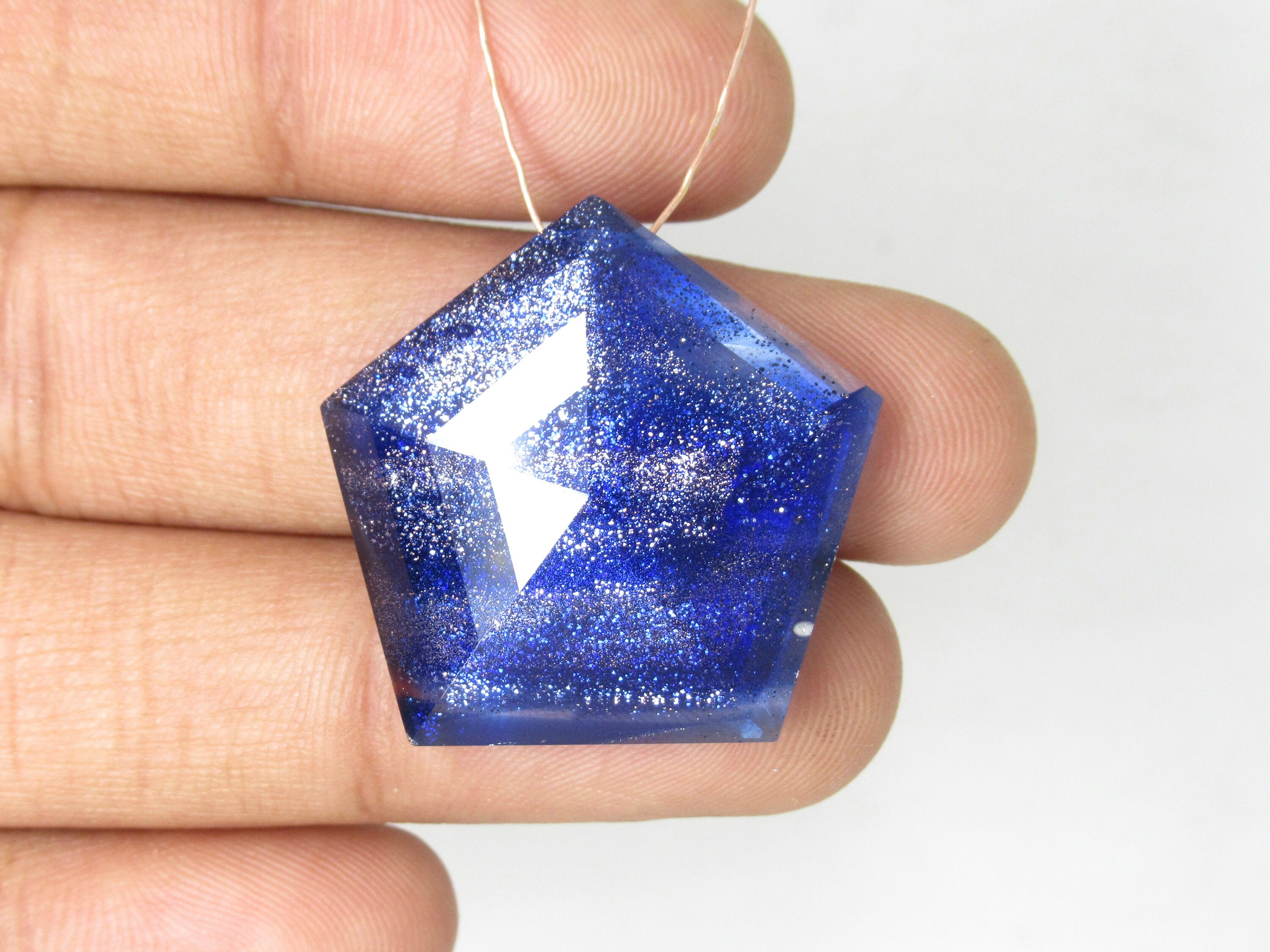 Blue Lolite Moonstone Quartz Gemstones, Pentagon Shape Gemstones ...