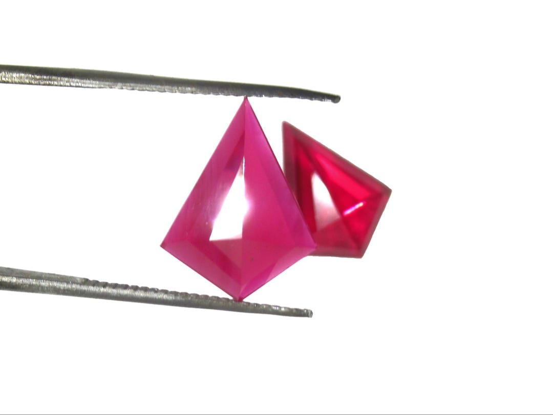 Pink Rubellite Gemstones, Kite Shape Cabochon Faceted Cut Gemstones ...