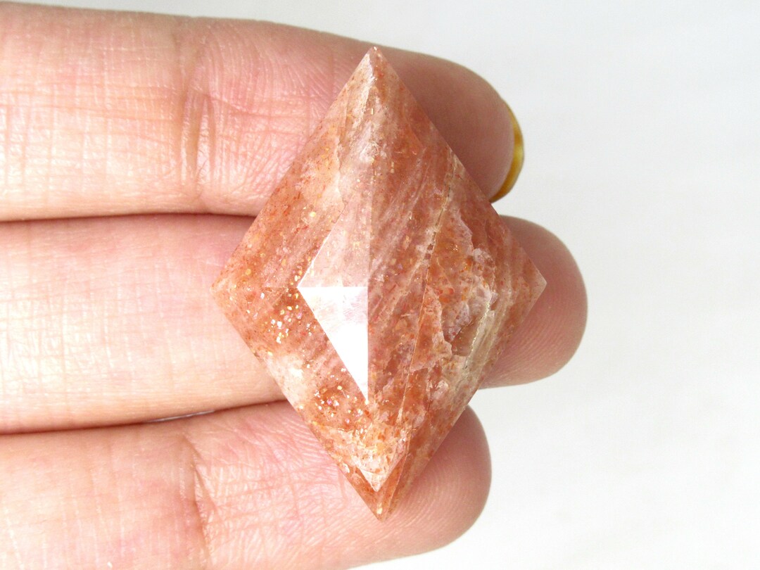 Natural Sunstone Gemstones Rhombus Shape Gemstones Faceted - Etsy
