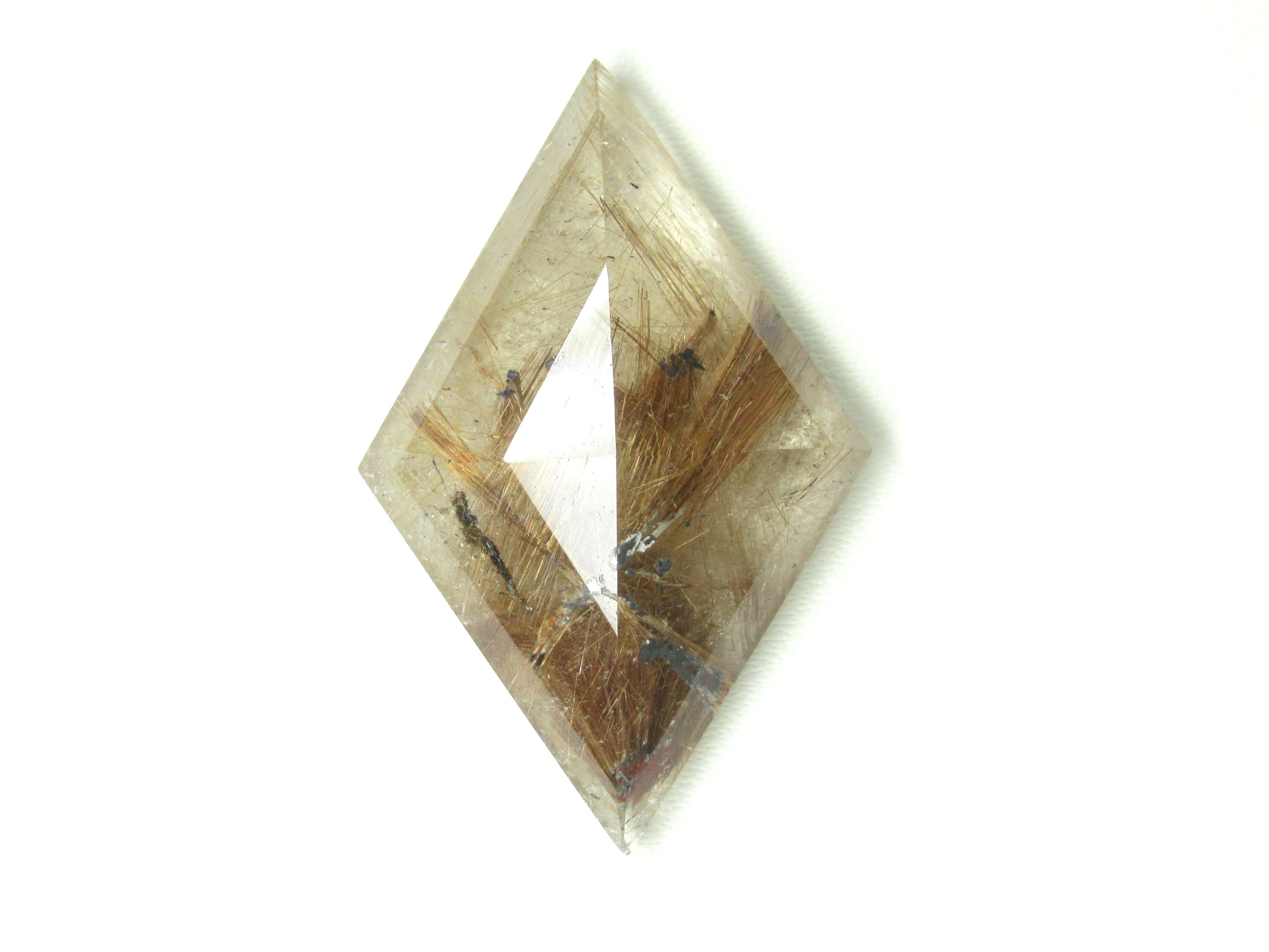 Natural Rutilated Quartz Gemstones, Rhombus Shape Cabochon Faceted Cut ...