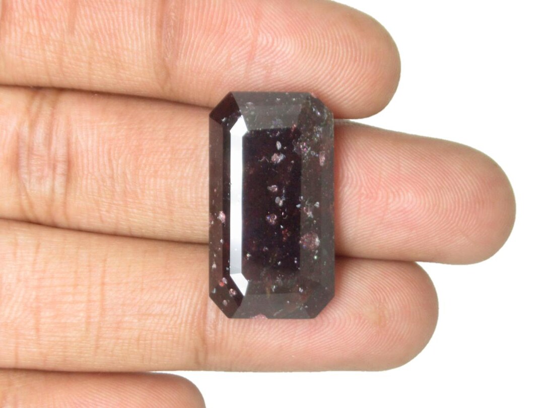 Natural Red Garnet Gemstone, Emerald Cut Faceted Loose Necklace Stone ...