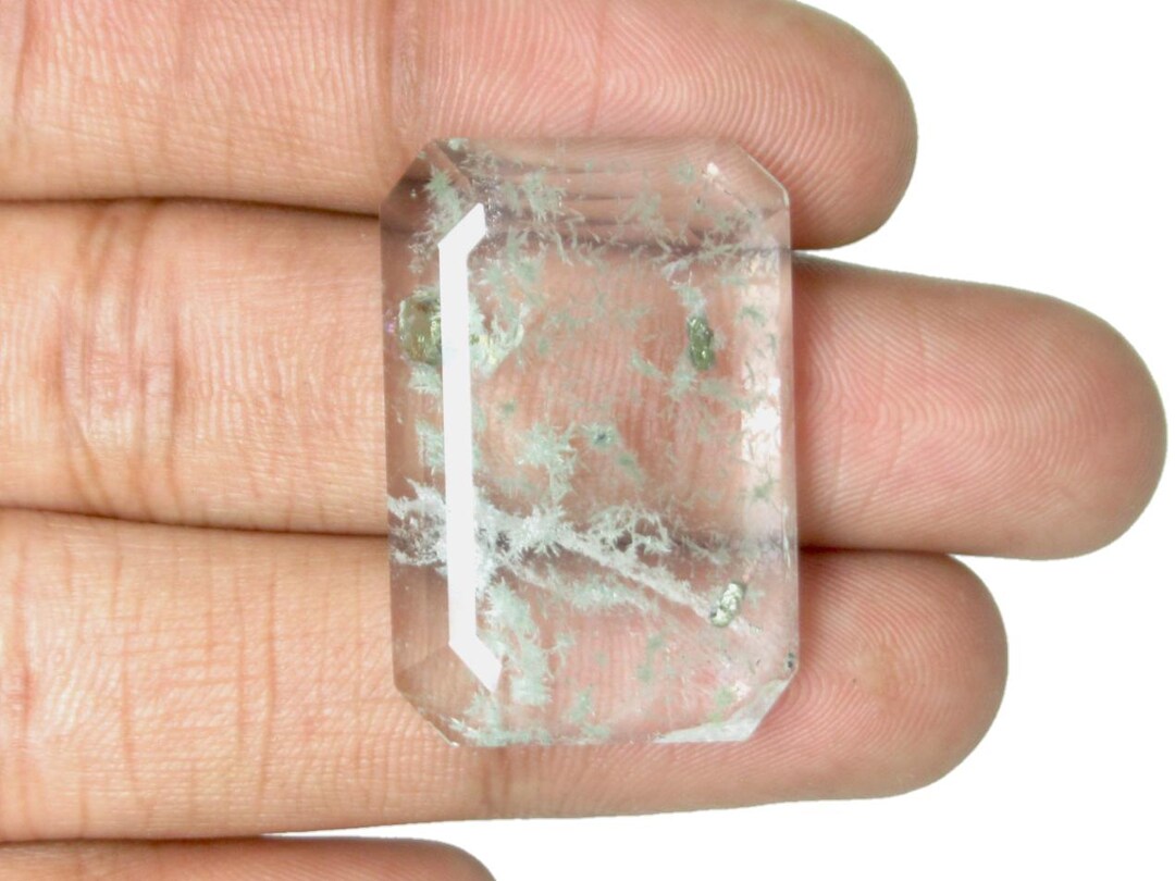 Natural Garden Quartz With Pyrite Gemstones, Emerald Cut Shape/faceted ...