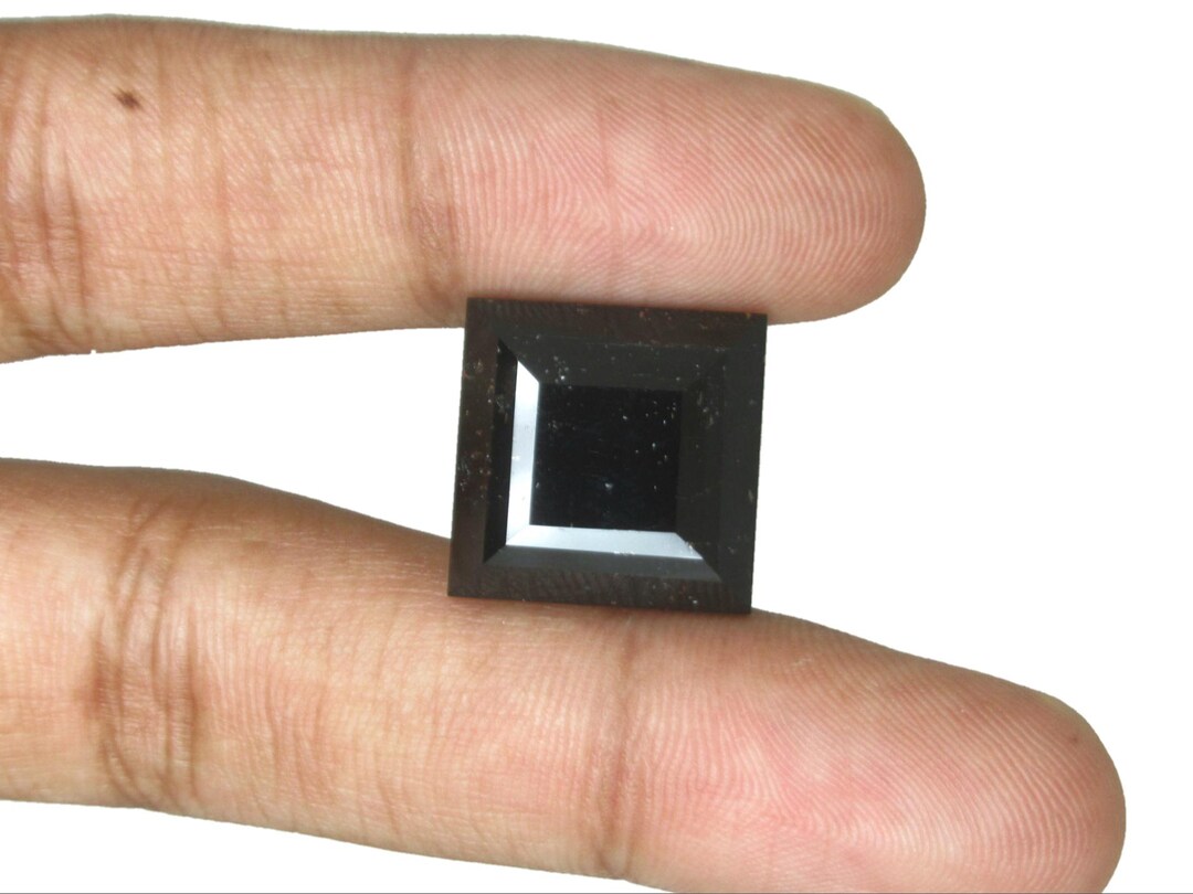 Black Colour Gemstones, Natural Tourmaline Gemstones, Square Shape ...
