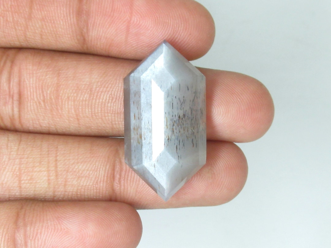 Natural Gray Moonstone Gemstones, Hexagon Shape Gemstones, Gray Flash ...
