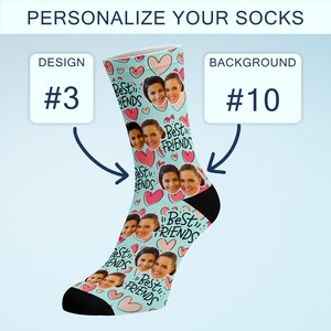 Bff Custom Gifts, Custom BFF Face Sock, Best Friend Socks, BAE Socks ...